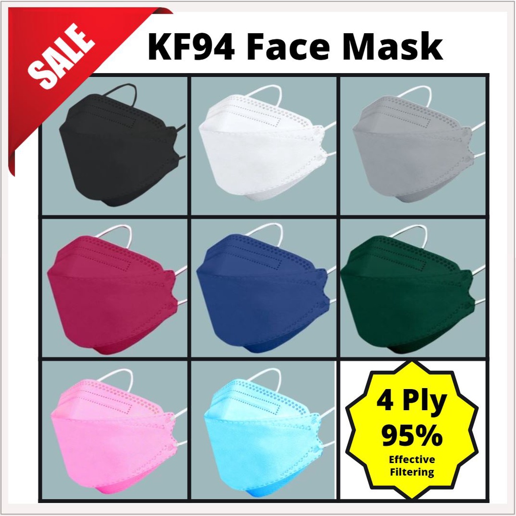 MASK KF94 4 PLY mask (10pcs pack) SG ready stock 95% Effective ...