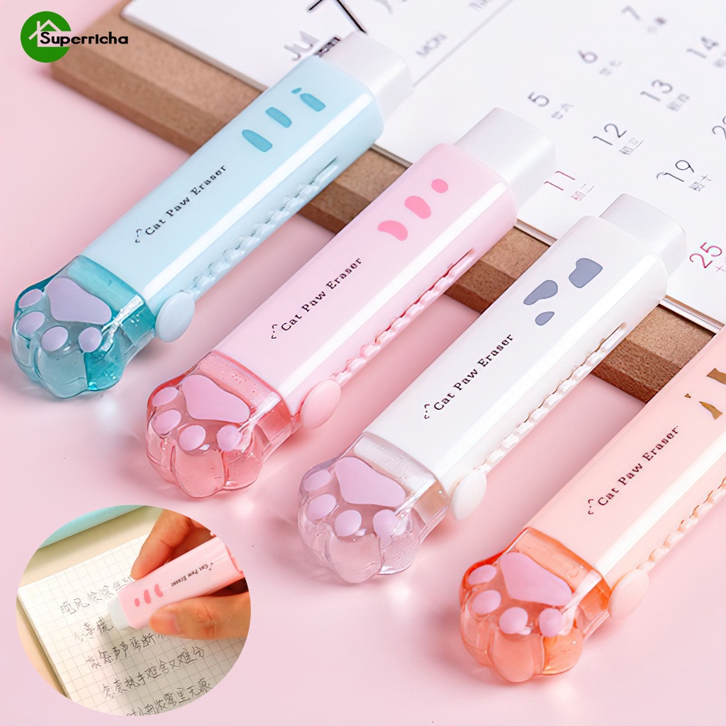 Creative Cute Cat's Claw Retractable Eraser/ Pussycat Paw Push Pull ...