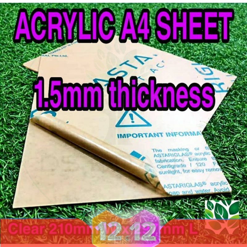 A4 Acrylic 1.5mm Extrution Sheet / Acrylic Sheet / A4 Size | Shopee ...