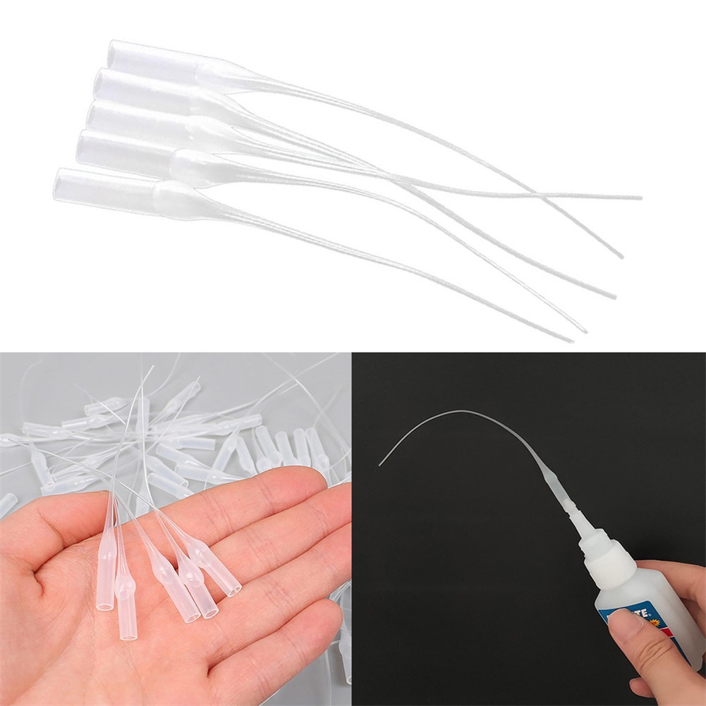 100pcs/pack Glue Micro-Tips Plastic Glue Bottle Tips Glue Extender ...