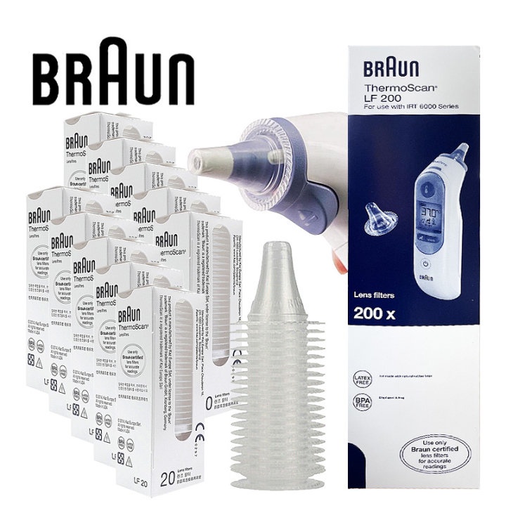 Braun Genuine ThermoScan Thermometer Probe Lens Filters Ear Cover Cap ...