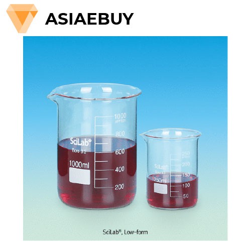 SciLab Educational Glass Beaker, Standard Low form, with Spout ...
