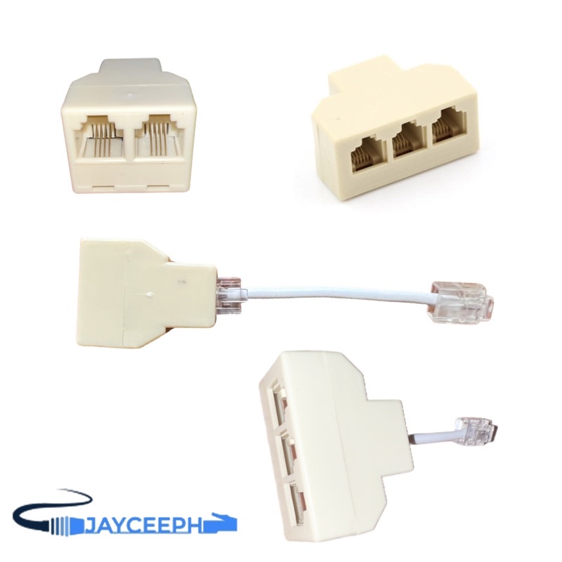 RJ11 6P4C Telephone Line Female to Female Splitter Connector Extender ...