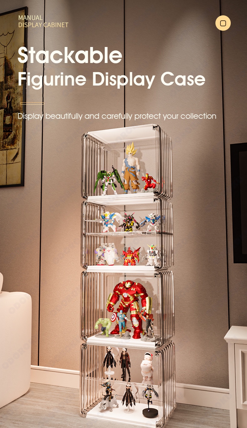 ODOROKU Popmart Stackable Display Case with Magnetic Door and Removable ...