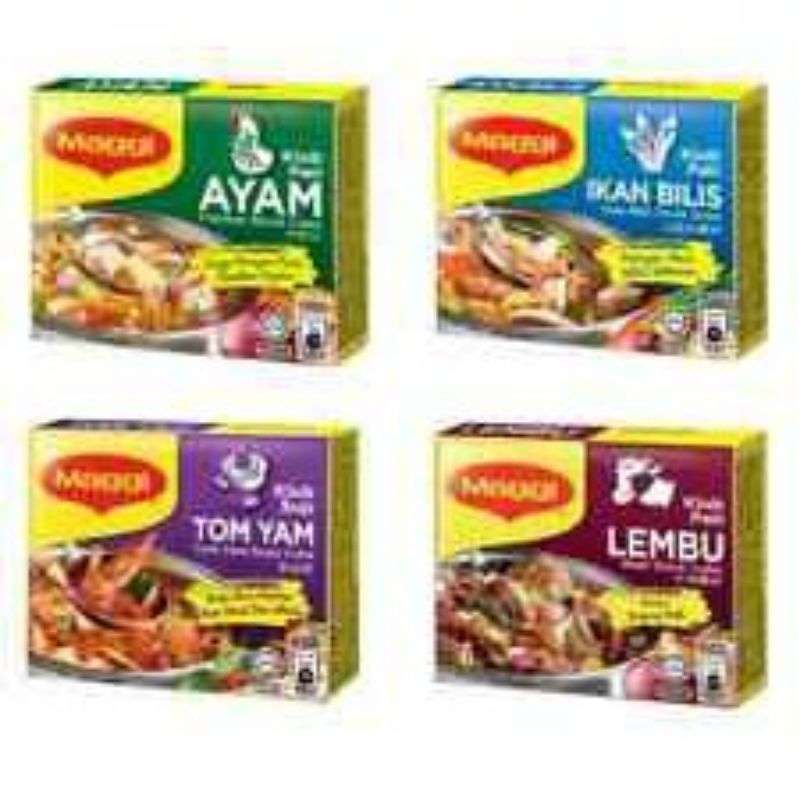 Maggi Kuib Chicken Starch, Anchovies, Tomyam 60g per box (6 cubes ...