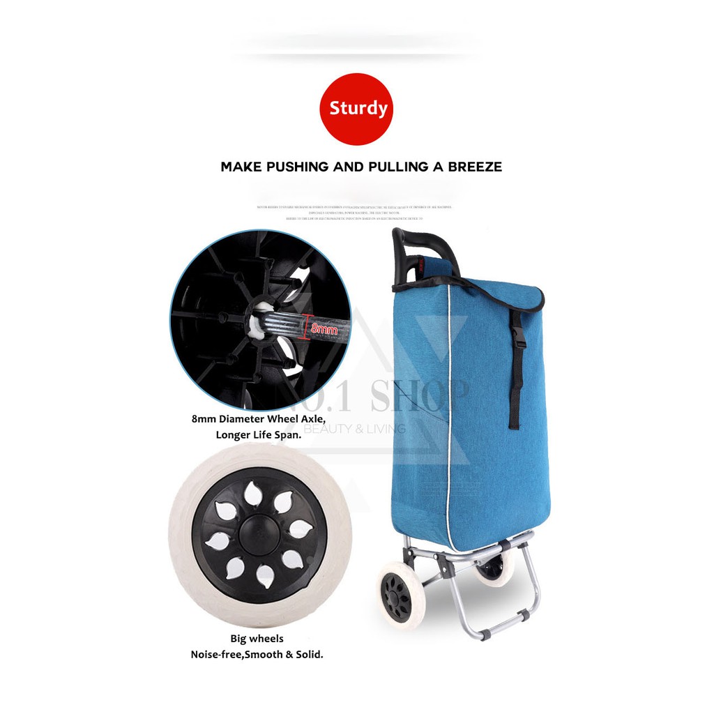 🇸🇬 Foldable Market Trolley with Bag / Shopping Trolley / Foldable ...