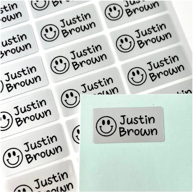 Waterproof name labels | Silver name stickers | Dishwasher safe labels ...