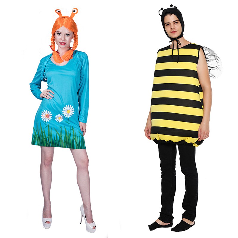 Ready Stock Halloween Costume For Adult Funny Bee Snails Cosplay Couple ...