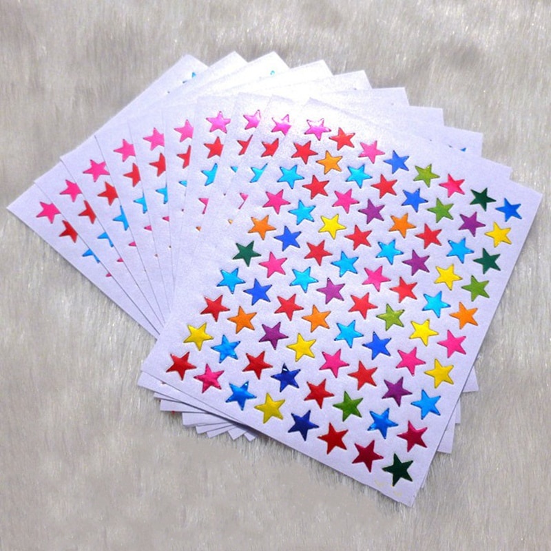 10 Sheets/800pcs Star Shape Stickers Labels for School Children Cute ...