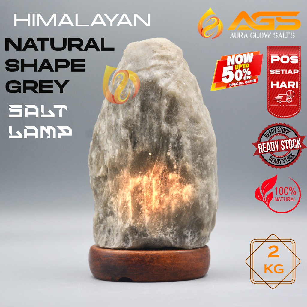 (FREE BULB ) 3KG FULL SET ORIGNAL HIMALAYAN ROCK SALT LAMP ( WHITE ...