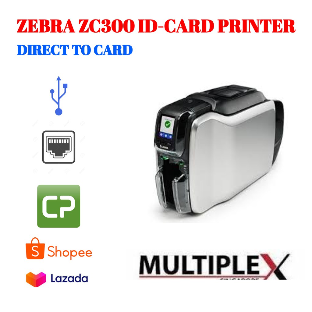 Zebra printer ZC300 Series Single-Sided ID card printer (with ...