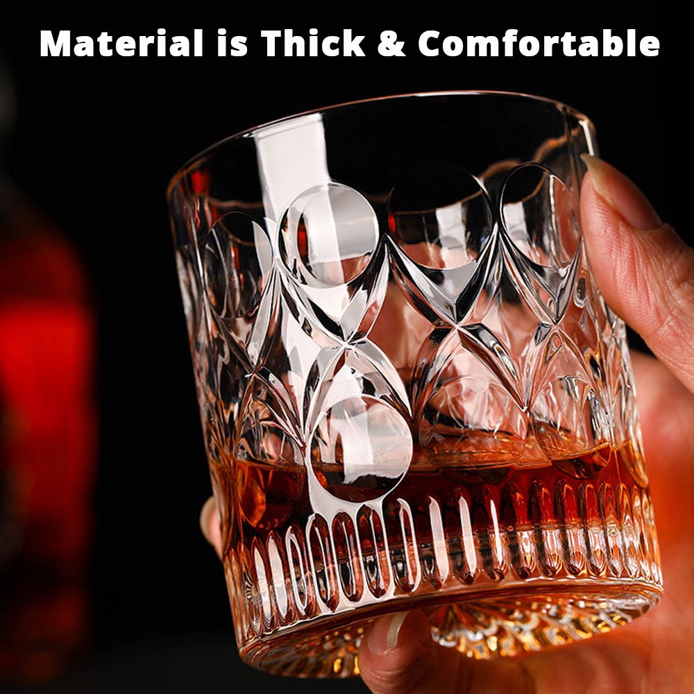 {SG} 300ml Crystal Whiskey Glass Set Whisky Rock Drinking Glasses ...