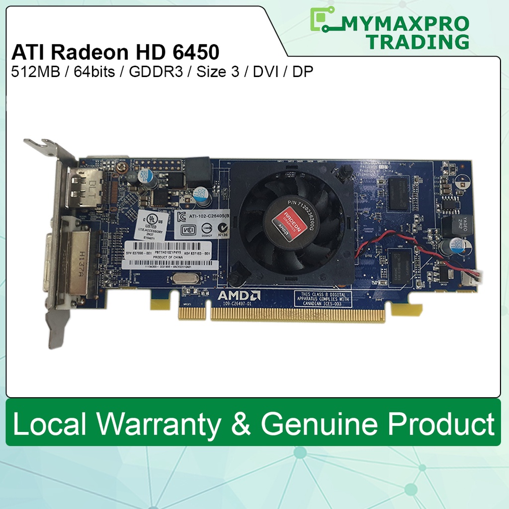 CLEARANCE ATI Radeon HD Low Profile SFF Desktop Display Purpose GPU ...