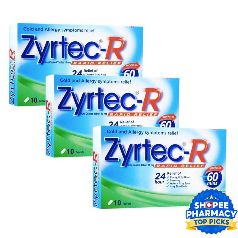 [Bundle of 3] Zyrtec R Rapid Relief Film-Coated Tablet (10mg) | Shopee ...