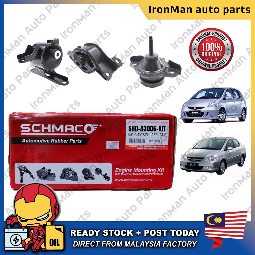 SCHMACO AUTOMOTIVE CAR ENGINE PARTS CAR ENGINE MOUNTING SET HONDA CITY JAZZ 2003-2008 SEL GD SAA ...