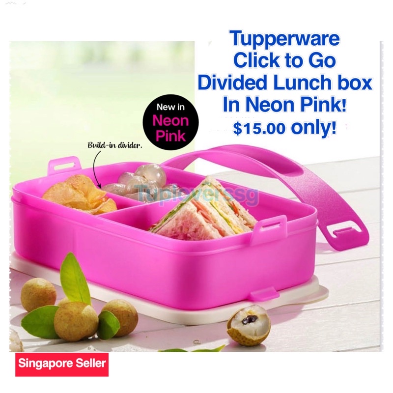 🔥COOL Tupperware Click to Go Divided Lunch box 900ml | Shopee Singapore