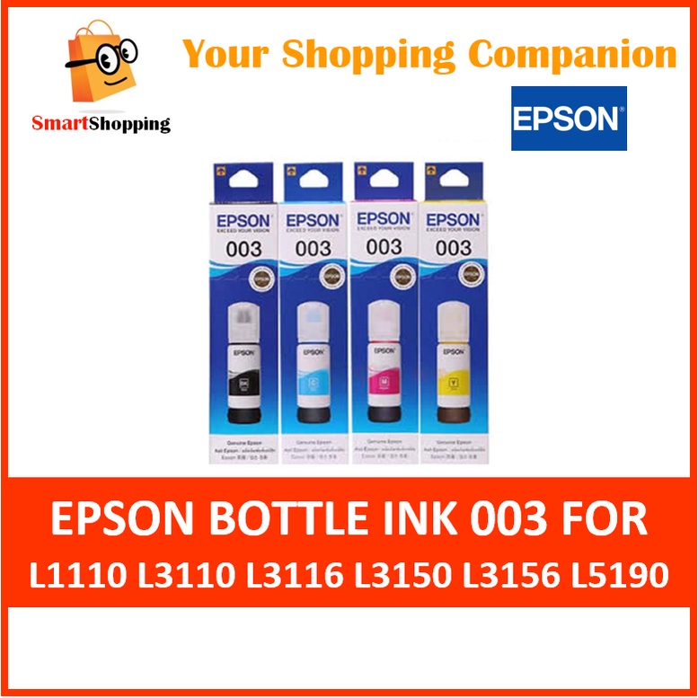 Original Epson Bottle Ink 003 For Ink Tank Printer L1110 L3150 L3110 ...