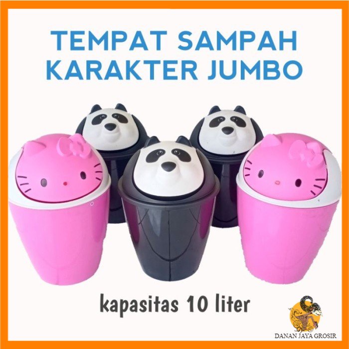 Hello Kitty Pink Jumbo Character Trash Can HK Trash Can with 10 Liter ...