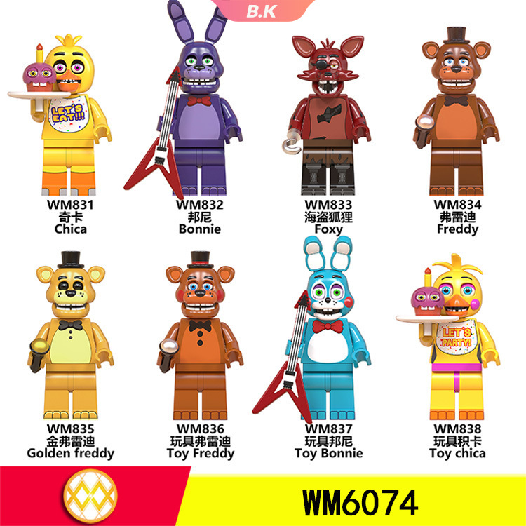 Lego Minifigures Five Nights at Freddy's Chica Bonnie Foxy Freddy ...