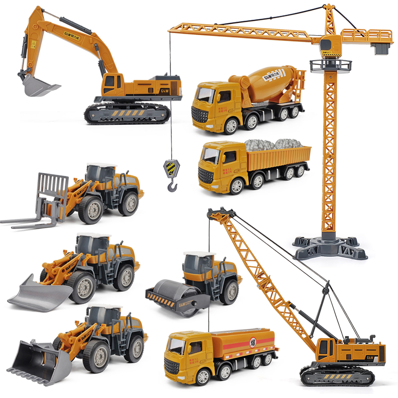 Tractor Car Model Forklift Excavator Dump Truck Crane Engineering Alloy ...