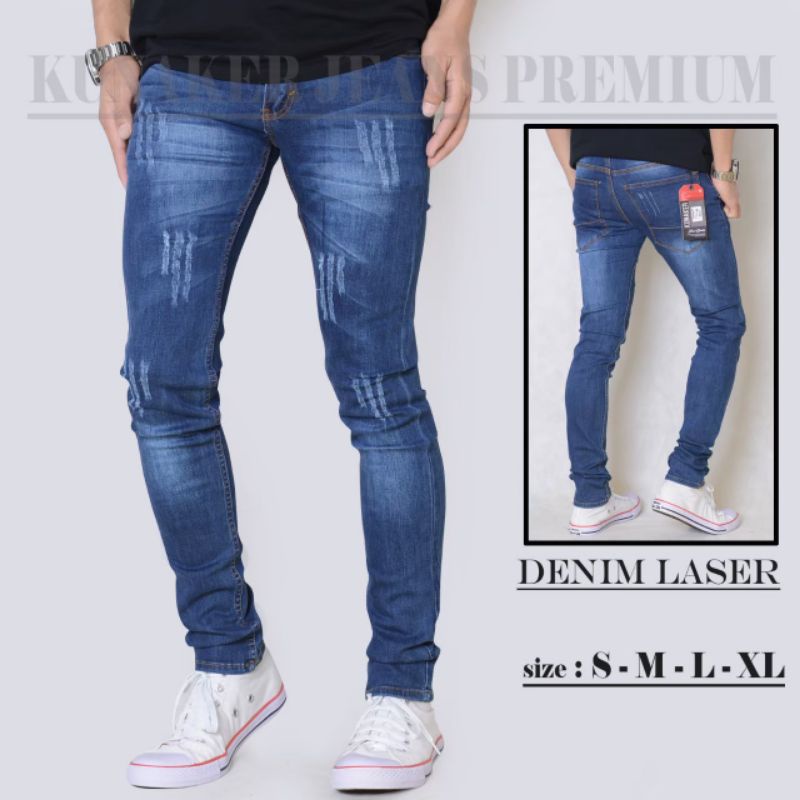 Men's Ripped Laser Ripped Jeans, Not See Through Original, Laser Ripped ...