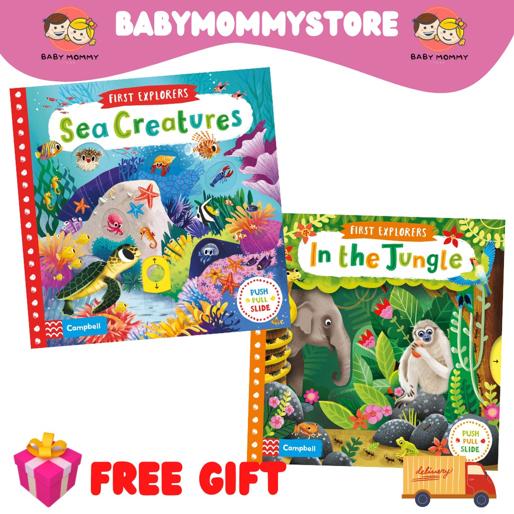 CLEARANCE Early Learning Kids Board Book Push Pull Slide First ...