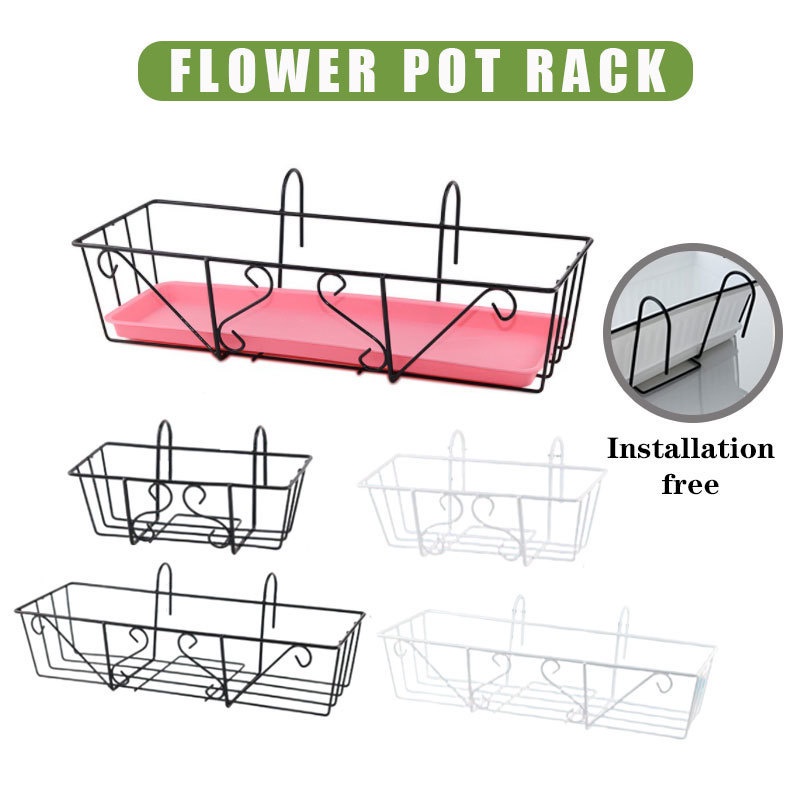 Balcony Flower Rack Hanging Iron Flower Rack Guardrail Flower Pot Rack ...