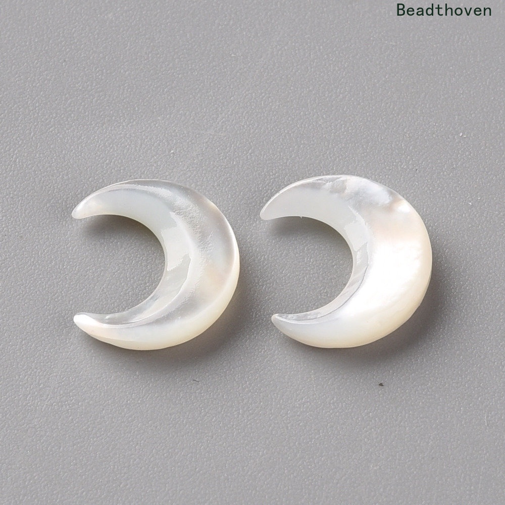 1pc Natural White Shell Beads Moon 10x8x2mm | Shopee Singapore