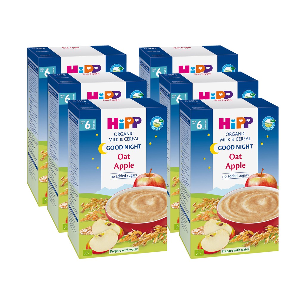 HiPP Organic Milk & Cereal Goodnight Oat Apple Cereal (Bundle of 6)(Exp ...