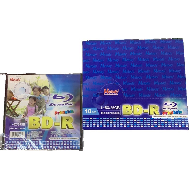 MELODY Blu-Ray Recordable Printable Blank Disc 6X Speed 135min 25GB ...