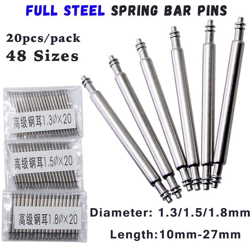 20pcs KN Full Stainless Steel 1.5mm 1.8mm Straight Spring Release Pins ...