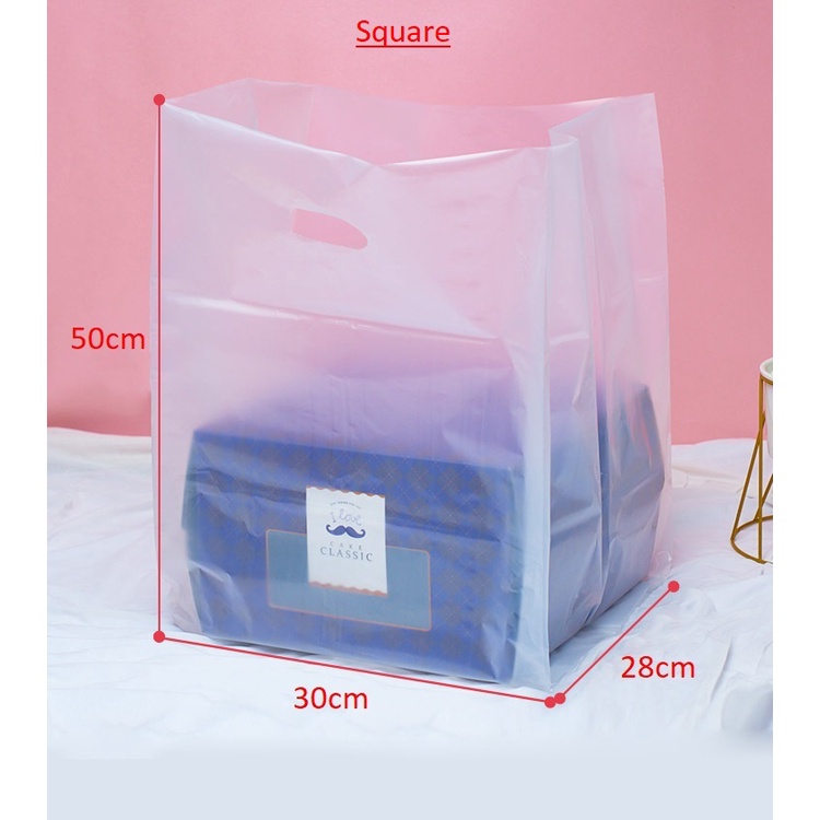 [50pcs +/-] Plastic Handle Bag/ Plastic Punch Hole Bag/ Cake Box ...