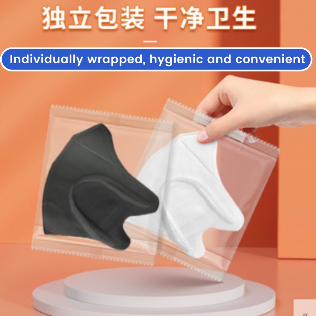 Masks for Adults Black and White 3D Individual Pack 3ply 30 50 100 pcs ...