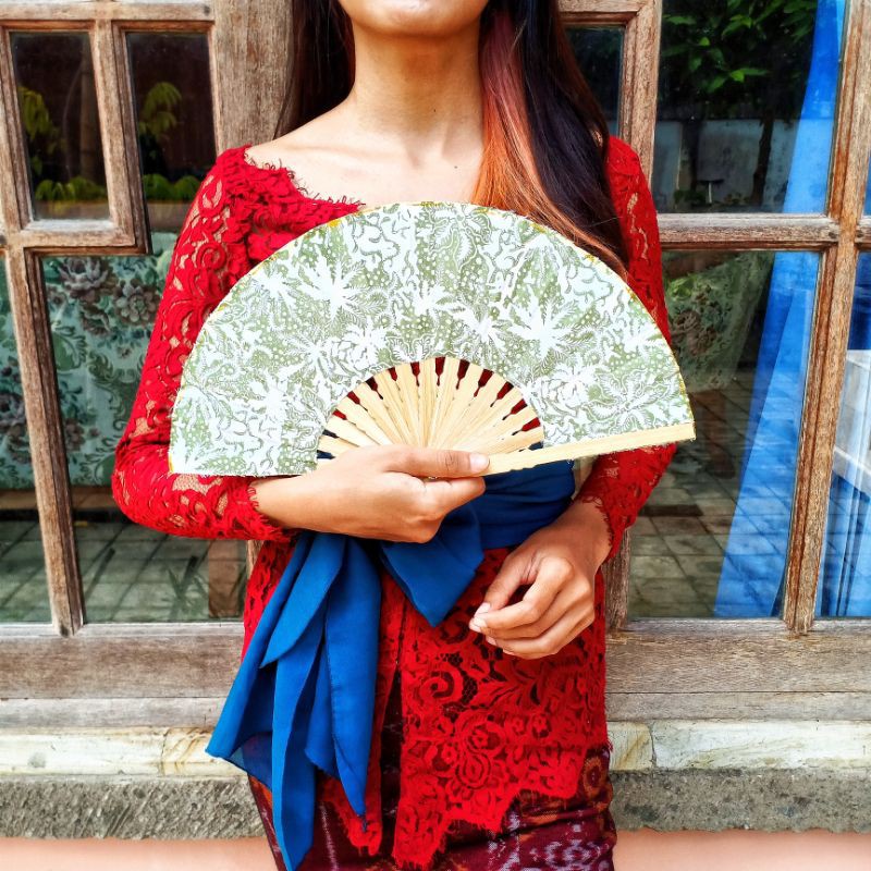 HITAM 20 cm Balinese Small Batik Fan / Typical Balinese Souvenirs ...