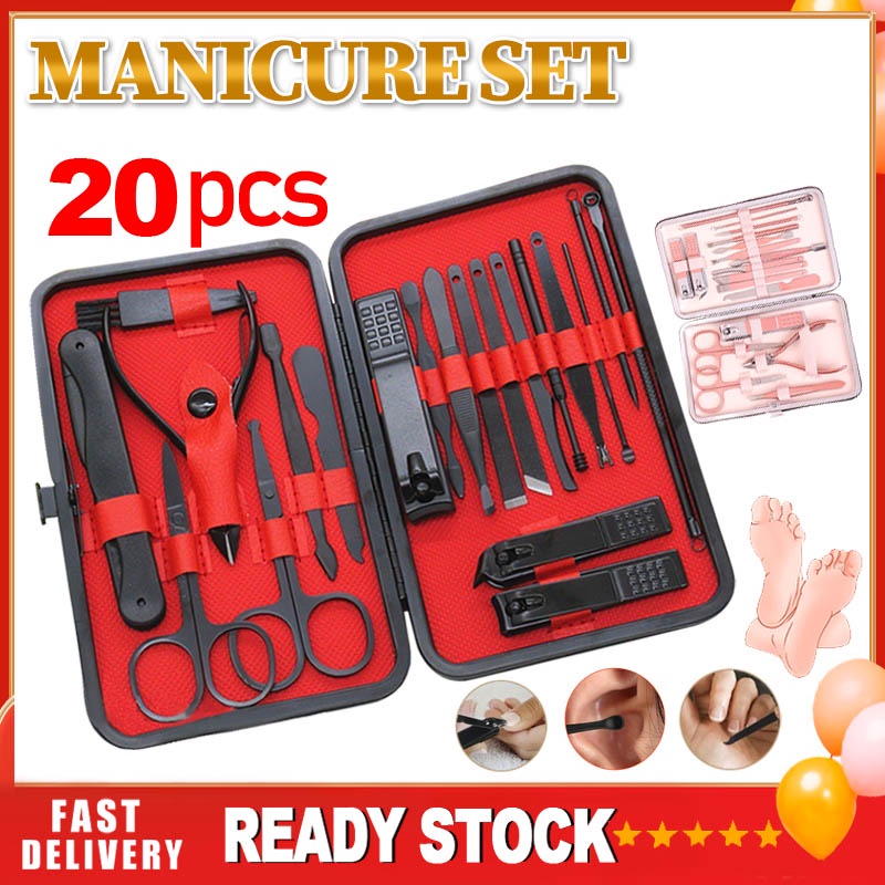20Pcs / set Manicure Nail Ear pick Care Clippers Pedicure Set Cutter ...