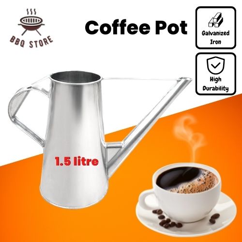BBQ Store Long Narrow Spout Coffee Pot 1.5 Litre Stainless Steel Rust ...
