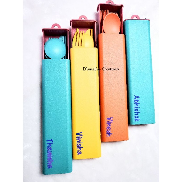 Personalised Eco-Friendly Cutlery set with Box | Shopee Singapore