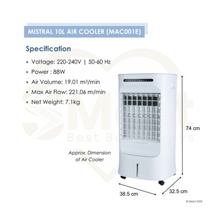 Mistral 10L Air Cooler with Built-in Ionizer [MAC001E] | Shopee Singapore