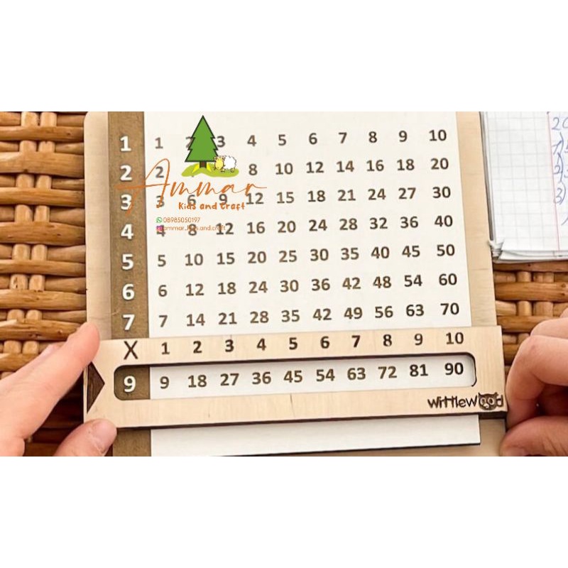 Multiplication Chart - Slidable Education Multiplication Table with ...