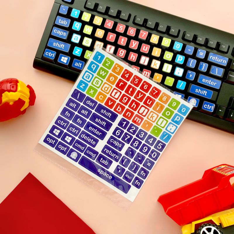 FOR YOUR KIDS Learn To Type Labels Sticker PC Laptop Keyboard For Kids ...