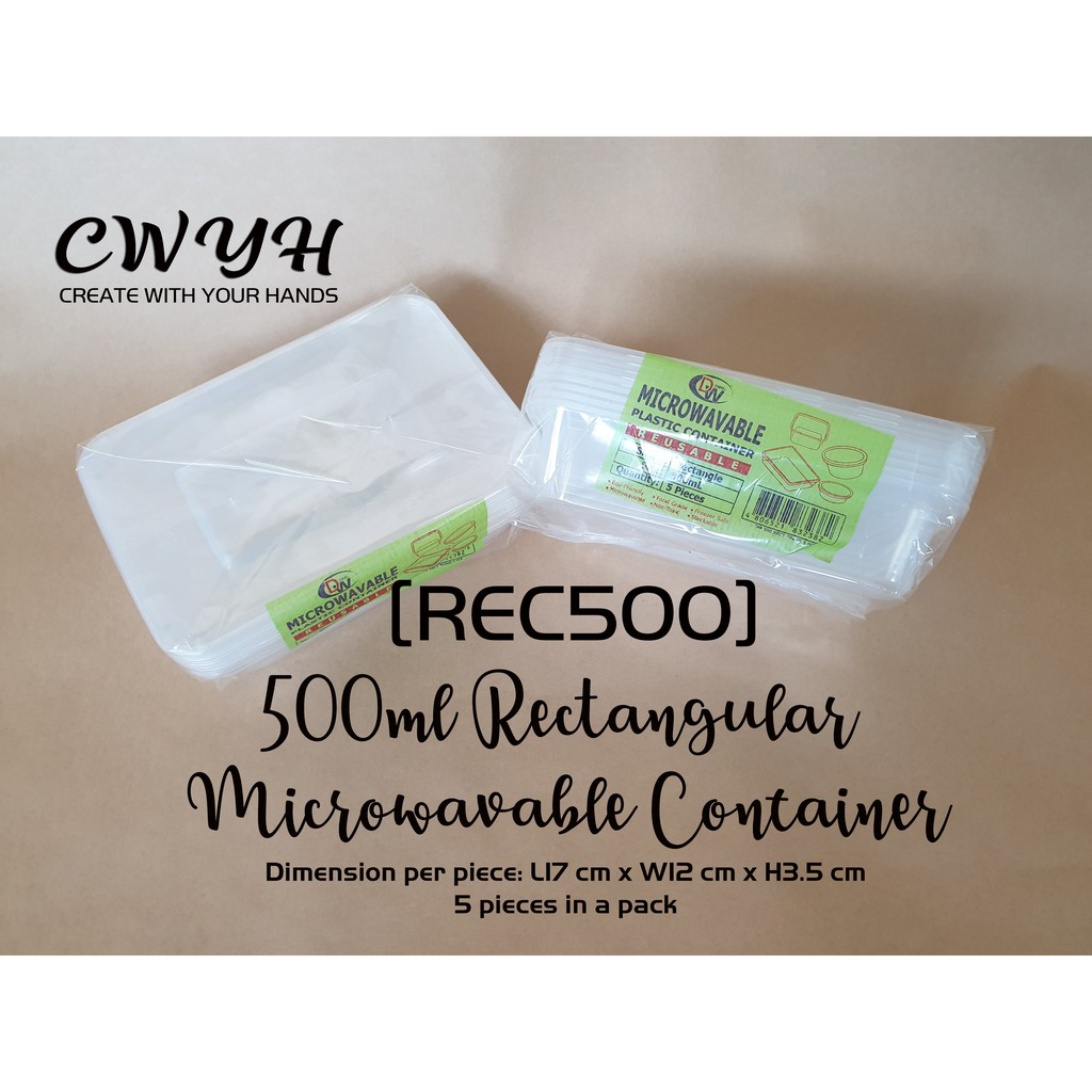 RECTANGULAR 500ML Microwavable Container (Bulk Box 300 pcs) | Shopee ...