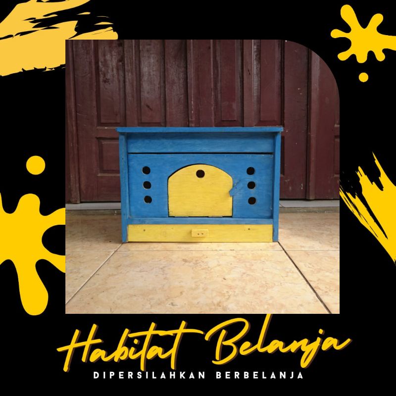 Gupon Merpati Doro Pagupon Blue Yellow Painted Pigeon Cage Barrel with ...
