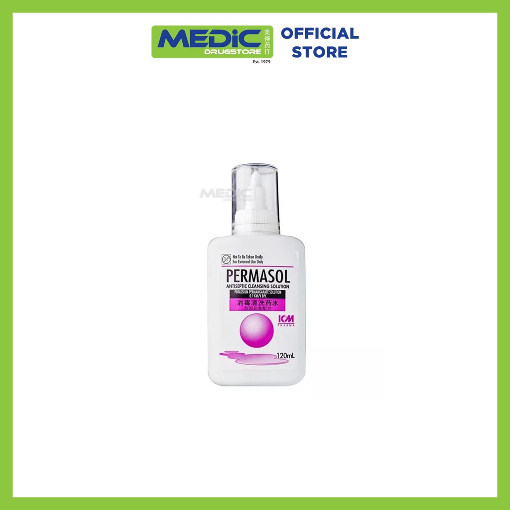 [Bundle of 5] ICM Pharma Permasol Antiseptic Cleansing Solution 120ml ...