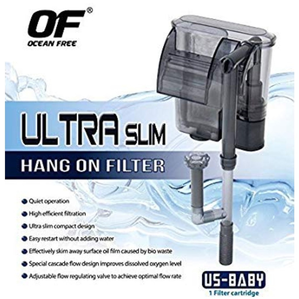 OCEAN FREE ULTRA SLIM HANG ON AQUARIUM FILTER/ FISH TANK FILTER ...
