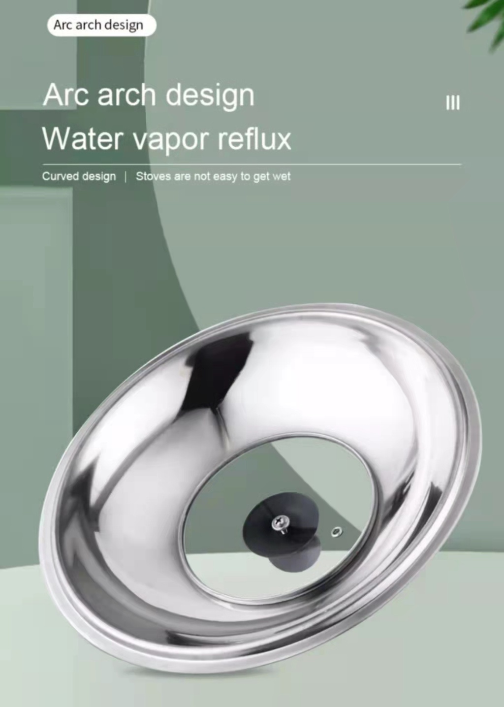 Stainless Steel Wok Cover/Wok Lid/Pan Cover/Lid/Glass Wok Cover/Penutup ...