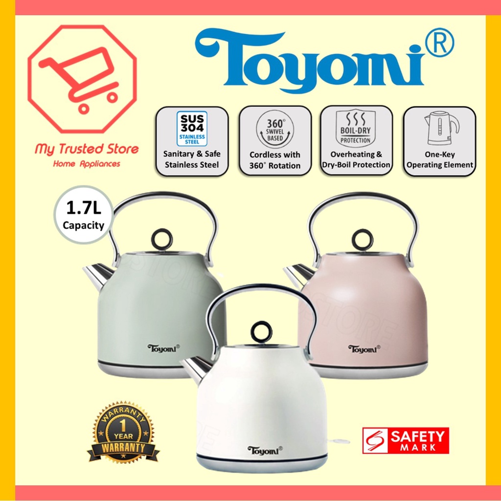 Toyomi 1.7L Stainless Steel Water Kettle WK 1700 | Shopee Singapore