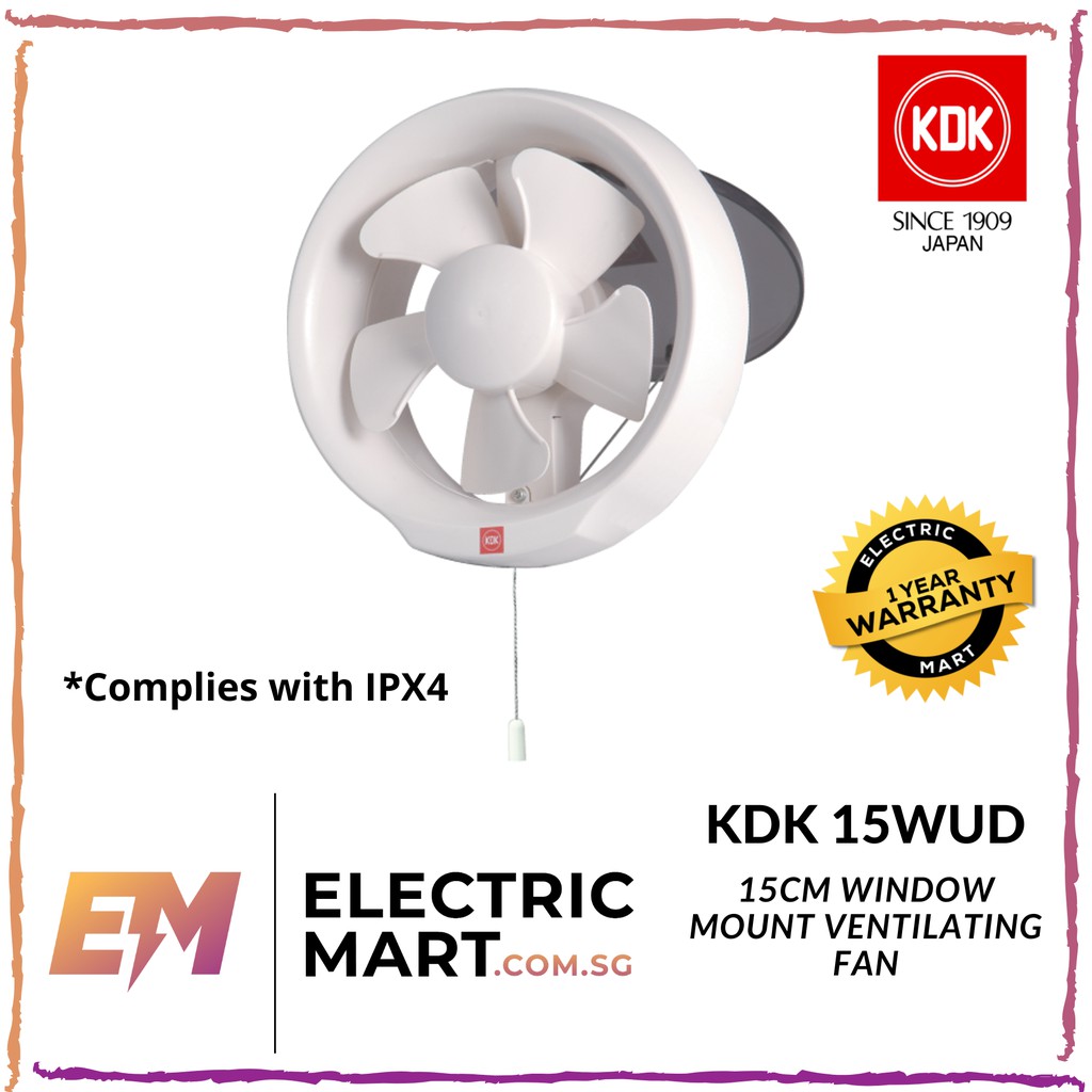 KDK 15WUD 15cm / 20WUD 20cm Window Mount Ventilating Fan | Shopee Singapore