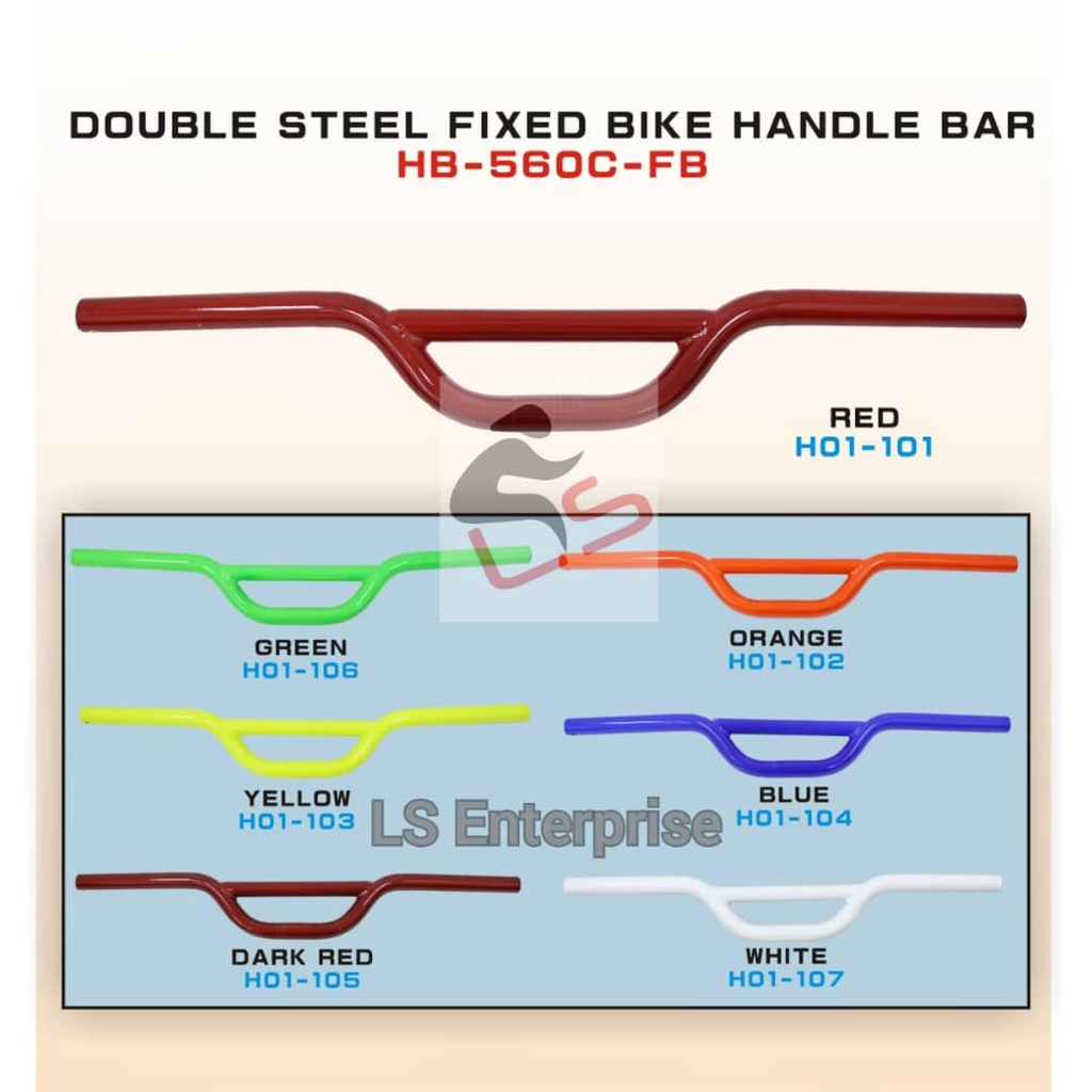 Bicycle Fixie Double Handle Bar Basikal Fixie Bike 22.2mm | Shopee ...