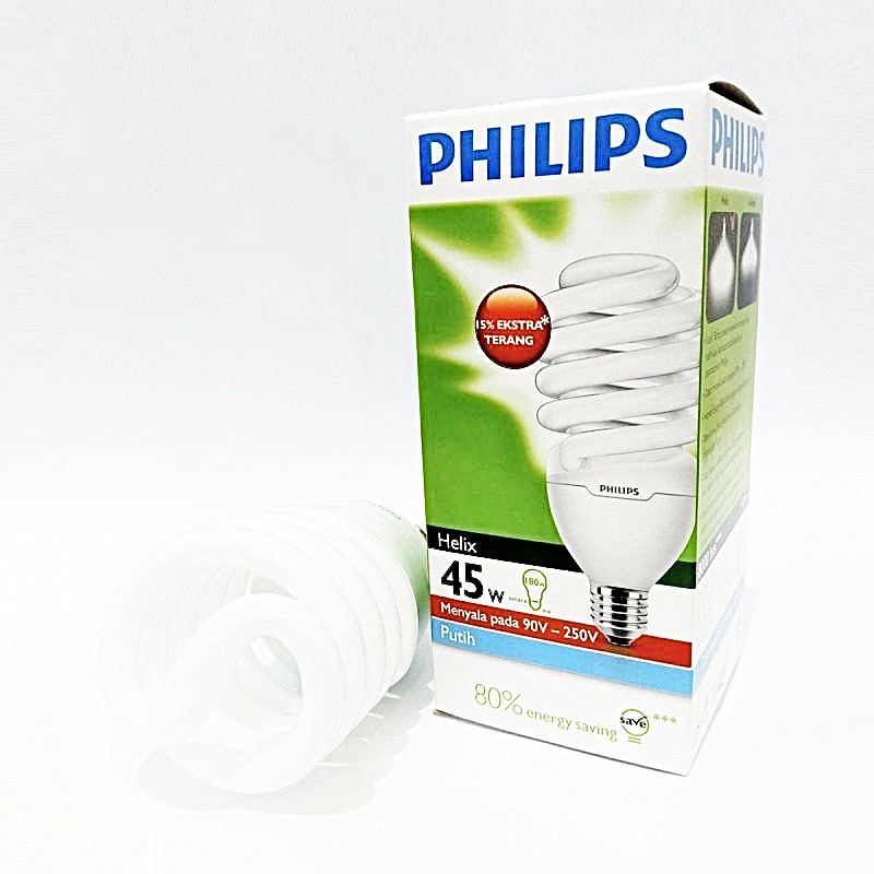 PUTIH Philips HELIX LAMP 45WATT WHITE / COOL DAYLIGHT (45WATT 45W 45 W ...