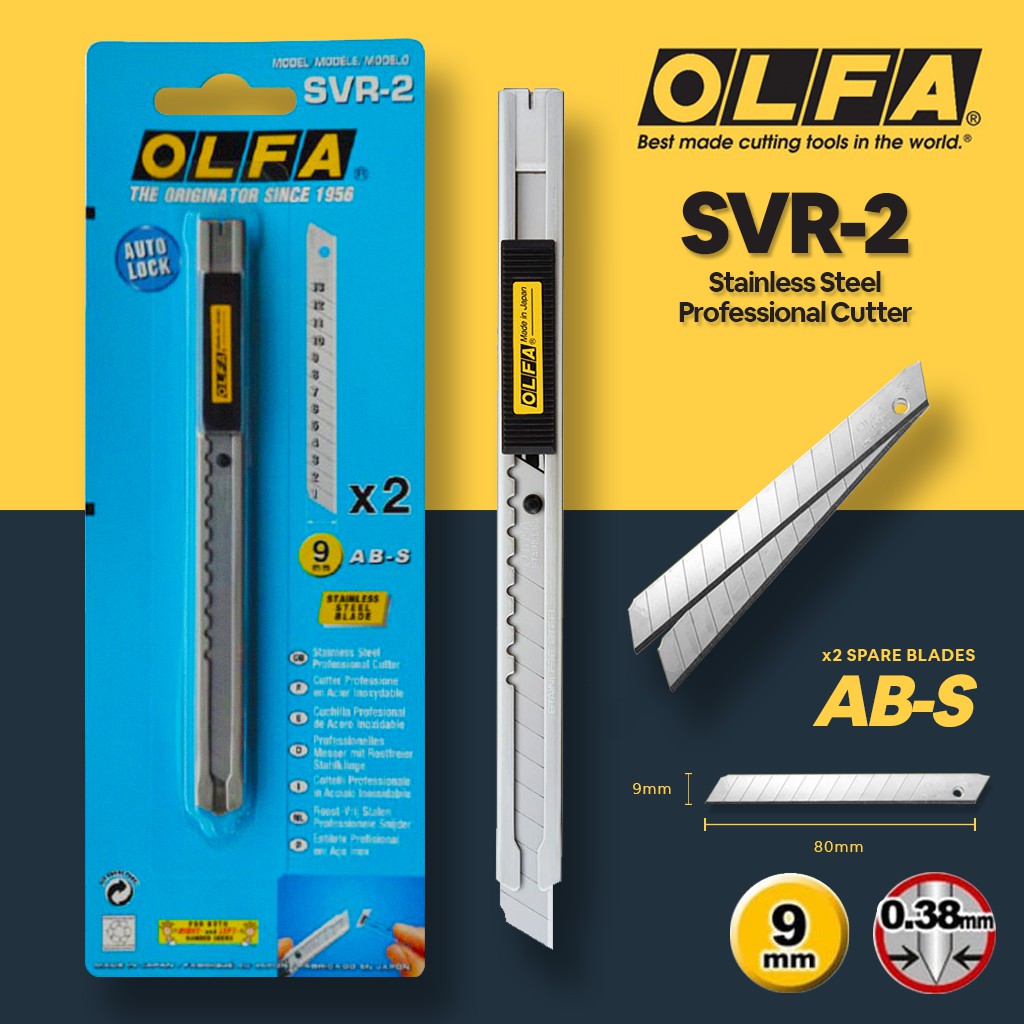 OLFA Stainless Steel Professional Cutter (SVR-2, AB-6) | Refill ...